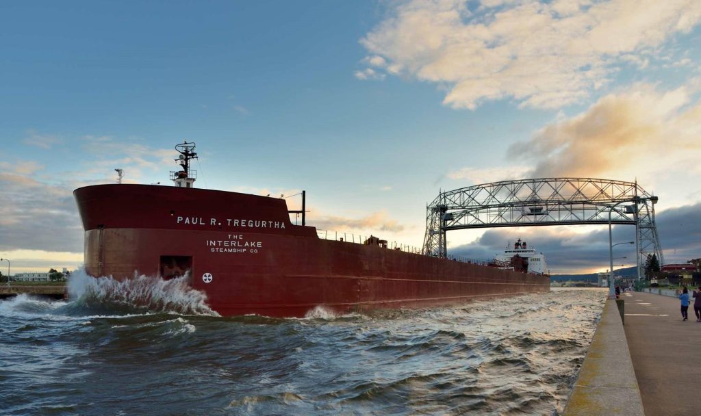 Over 100 freighters transport iron ore across the Great Lakes ...